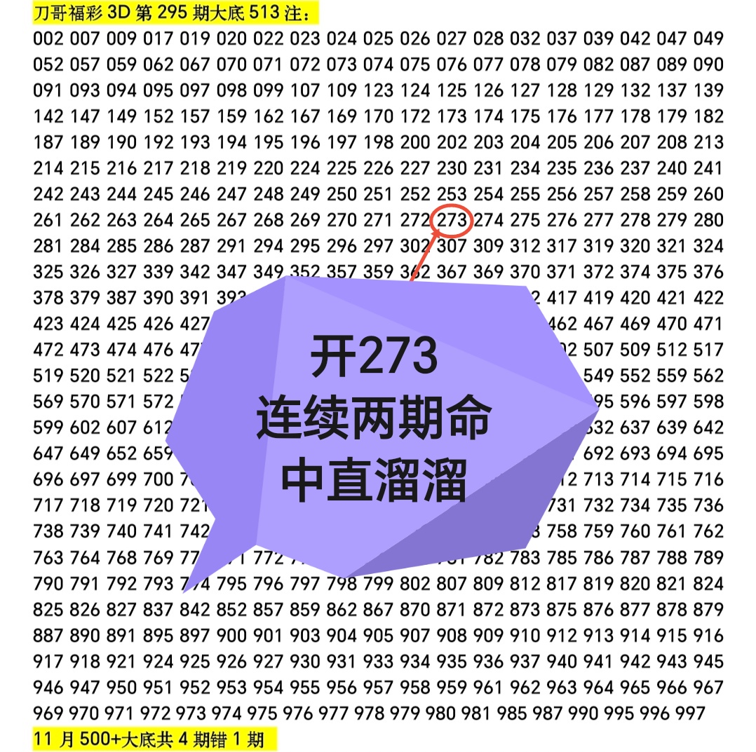 【免费文章】刀哥福彩3D296期，本期巧妙组合，力争拿下直溜溜-一起彩